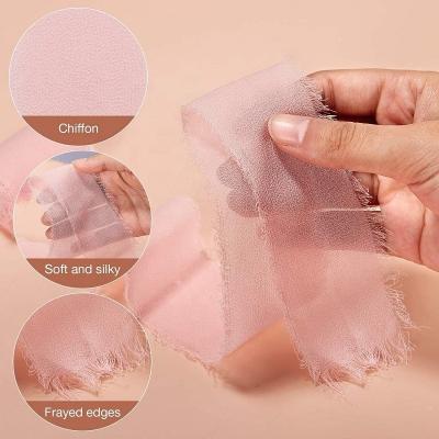 China MSD Margen áspero hecho a mano Frito Ribón de chifón crudo Fringe de color sólido para scrapbooking en venta