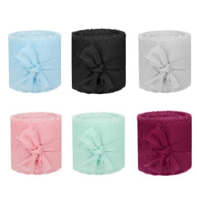 China MSD Margen áspero hecho a mano Frito Ribón de chifón crudo Fringe de color sólido para scrapbooking en venta