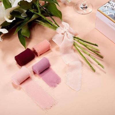 China MSD Margen áspero hecho a mano Frito Ribón de chifón crudo Fringe de color sólido para scrapbooking en venta