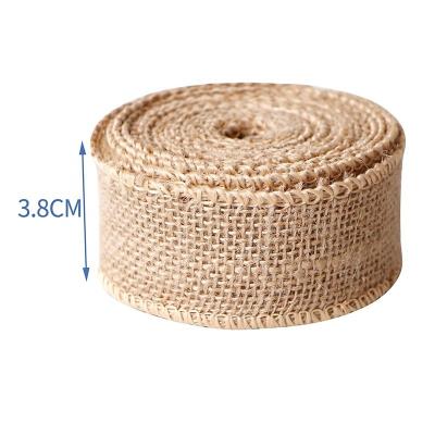 Cina Casata di Natale nastro con filo in tessuto di burlap 100% giuta naturale nastro artigianale 25mm in vendita