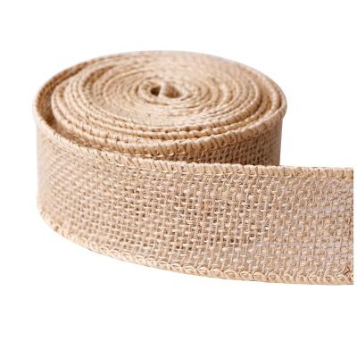 Cina Casata di Natale nastro con filo in tessuto di burlap 100% giuta naturale nastro artigianale 25mm in vendita