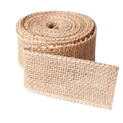 Cina Casata di Natale nastro con filo in tessuto di burlap 100% giuta naturale nastro artigianale 25mm in vendita