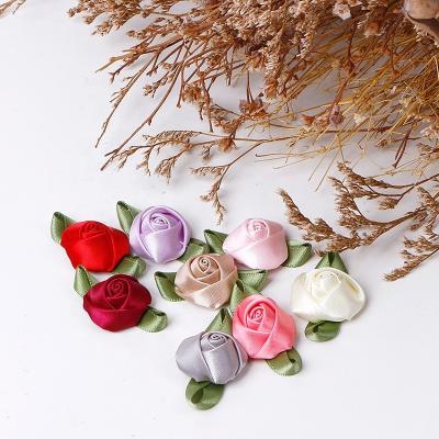 China Handmade Pink Satin Ribbon Fabric Rose for Wedding Decoration by MSD Support OEM ODM for sale