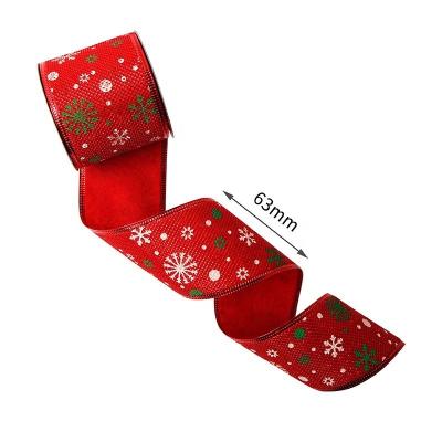 China Druckte Draht-Burlap-Bänder für Weihnachtsgeschenke von MSD Ribbon 2,5 Zoll zu verkaufen