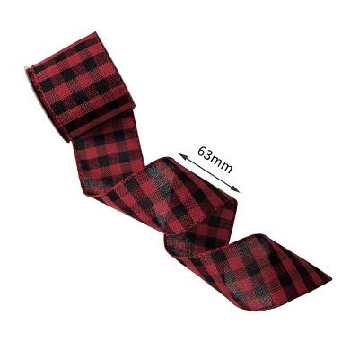 China Druckte Draht-Burlap-Bänder für Weihnachtsgeschenke von MSD Ribbon 2,5 Zoll zu verkaufen