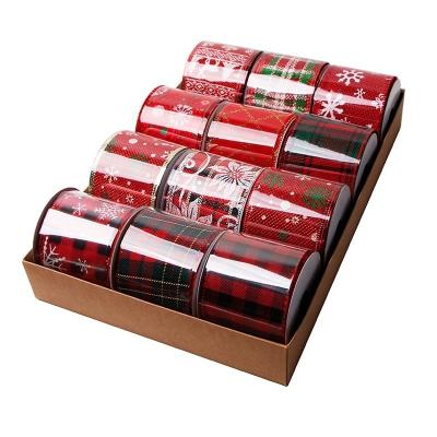 China Druckte Draht-Burlap-Bänder für Weihnachtsgeschenke von MSD Ribbon 2,5 Zoll zu verkaufen