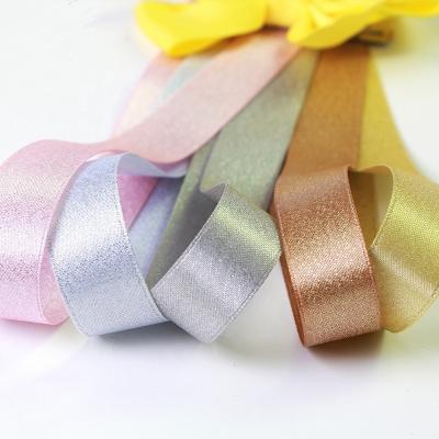 China Polyester Gold/Silber Purl Satinband 100% Polyester 7 Tage Probe Auftragsfrist zu verkaufen