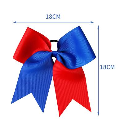 Cina Decorazione dei capelli delle ragazze American Red White Patriotic Festival Hair Bow con fascia elastica in vendita