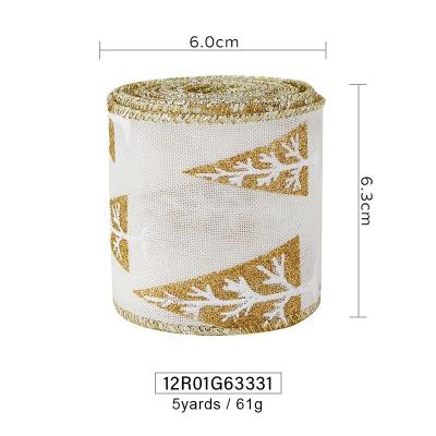Cina Double Face Style MSD 6.3cm Wire Edge Natural Jute Burlap Ribbon Rolls per la decorazione dell'imballaggio dei regali di Natale in vendita