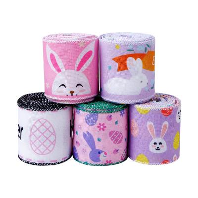 China Kleurrijke 2,5 inch Paasband met draad Happy Holiday Decor met 2-1/2 