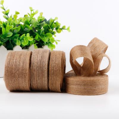 China Jute-Burrlap-Band für die Geschenkverpackung Festfarben Dekorationsband Weihnachten zu verkaufen