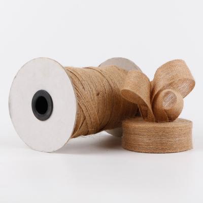 China Jute-Burrlap-Band für die Geschenkverpackung Festfarben Dekorationsband Weihnachten zu verkaufen
