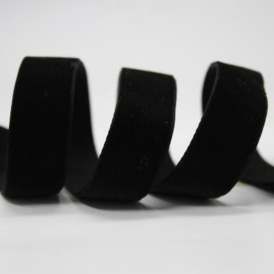 China Single Face Style Double Sided Black Velvet Ribbon with Velvet Fabric Type for sale
