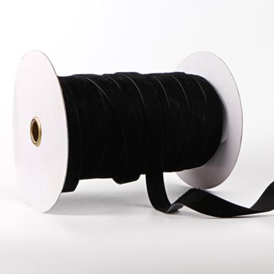 China Single Face Style Double Sided Black Velvet Ribbon with Velvet Fabric Type for sale