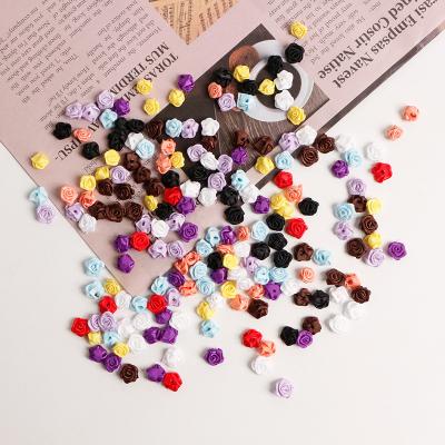 China 10mm*10mm Mini Satin Flowers Customizable for Garment Accessory and DIY Projects for sale