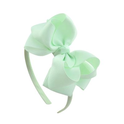 Cina Ultimo Disegno Puro Fatto a Mano Nastro Verde Fiore Fascia Per Bambini Accettabile OEM in vendita
