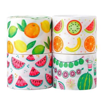 China 1.5 polegadas custom made Grosgrain Ribbon Featuring Summer Melancia Banana Frutas Impressão à venda