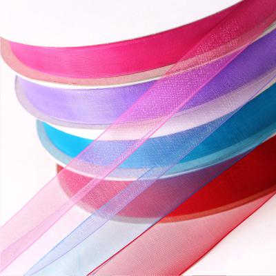 China 1-1/2 inch Pattern SOLID COLOR Polyester Organza Ribbon for Making Flowers 200 Yards for sale