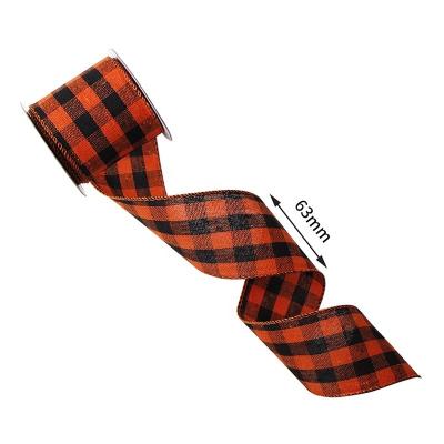 China 2-1/2 inch Wired Edge Organza Ribbon voor Kerstkrans Decoratie OEM Op maat Te koop