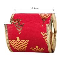 China Customized Polyester Wired Edge Ribbon Roll for Christmas Crafts Polyester Material for sale