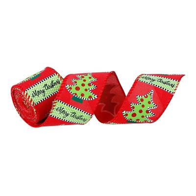 Cina MSD 63mm 2,5 pollici Single Face Burlap Wired Ribbon per OEM personalizzato nastri di Natale in vendita