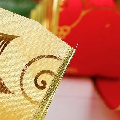 Cina Alta tenacia filo d'oro bordo nastro satinato con oro Natale Disegno regalo decorazione in vendita