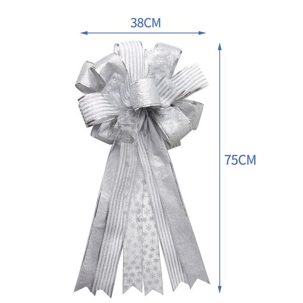 Quality Silver Christmas Bows for Wreaths and Garland Decoration Handmade Craft for sale