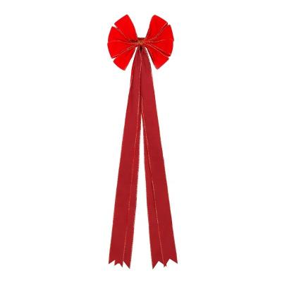 Cina Arco di nastro grande festa Archi di Natale Velvet rosso oro cablato per le decorazioni di festa in vendita