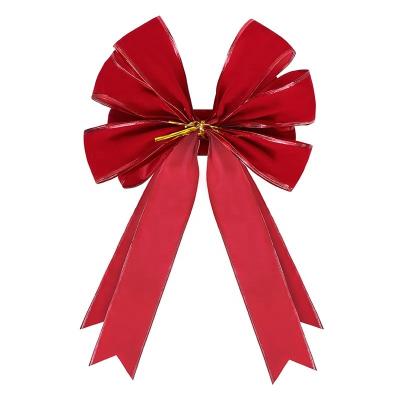 China Customized Rot Samt Bogen für Weihnachtsbaum 28cm*45cm oder wie Bild zu verkaufen