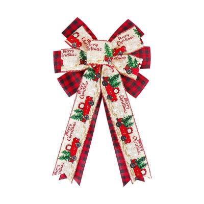 China 15cm*15cm MSD Christmas Tree Decorative Large Burlap Bows With Colored Lamp Ribbon bow for sale