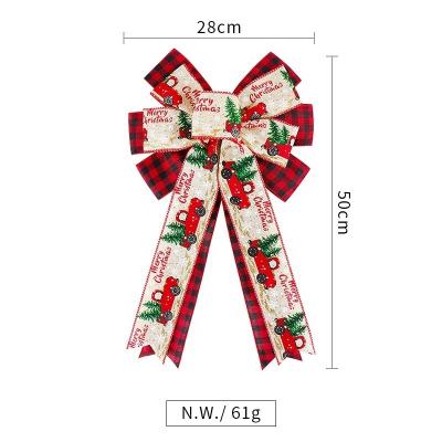 China 15cm*15cm MSD Christmas Tree Decorative Large Burlap Bows With Colored Lamp Ribbon bow for sale
