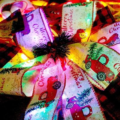 China 15cm*15cm MSD Christmas Tree Decorative Large Burlap Bows With Colored Lamp Ribbon bow for sale
