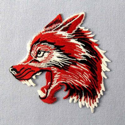 Cina Ferro sull'appoggio del confine di 7.5cm Wolf Embroidered Animal Patches Stitched in vendita