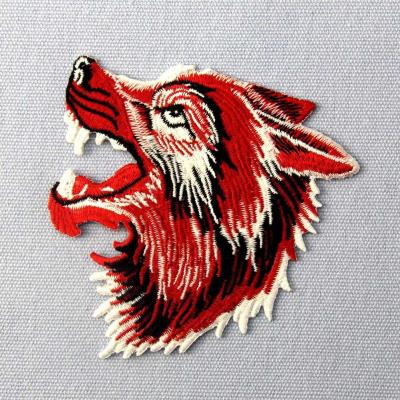 Cina Ferro sull'appoggio del confine di 7.5cm Wolf Embroidered Animal Patches Stitched in vendita