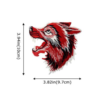 Cina Ferro sull'appoggio del confine di 7.5cm Wolf Embroidered Animal Patches Stitched in vendita