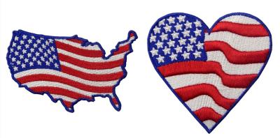 Cina La bandiera di paese ricamata lavabile di 3D U.S.A. rattoppa per abbigliamento DIY in vendita