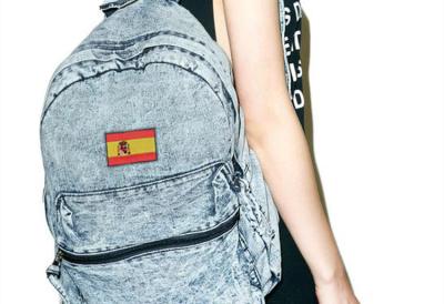 Cina Rispettoso dell'ambiente cucia sulla bandiera di paese della Spagna rattoppa l'altezza di 6.2cm in vendita