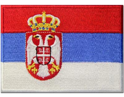 Cina La bandiera di paese tessuta uniforme della Serbia del ricamo rattoppa autoadesivo in vendita