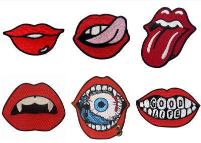China Eisen 3D auf sexy Lippengewohnheit sticken Flecken für Jacke zu verkaufen