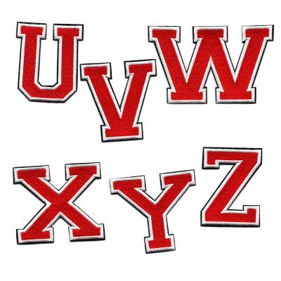 Cina 3D 6cm Logo Embroidery Patch A - Z segna il ferro con lettere dell'alfabeto su abbigliamento in vendita