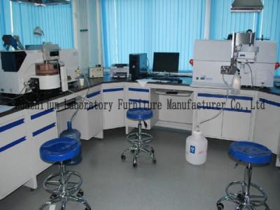China 850mm Height Steel Lab Bench Furniture 1.0mm Cold Rolled Material With Sink Faucets for sale