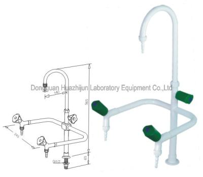 China Universal Gooseneck Laboratory Fittings Bench Top Water Taps With PP Handle for sale
