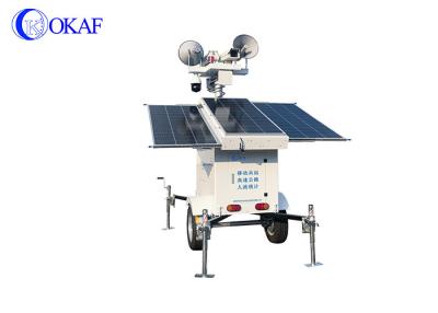 Cina Rimorchio telescopico di sorveglianza di sicurezza dell'albero del CCTV della sentinella del rimorchio mobile solare della macchina fotografica in vendita