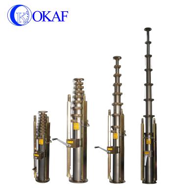 China Alloy Aluminium Manual Telescopic Mast Pole Light Tower Hand Crank for sale