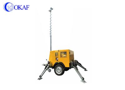 China Outdoor Mobile Surveillance Trailers 360 Degree All Around Light Tower Mast Vehicle Mounted for sale