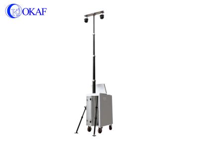 China 360 Degree Mobile Sentry Surveillance Trailers Solar Trailer Mounted Light Towers for sale