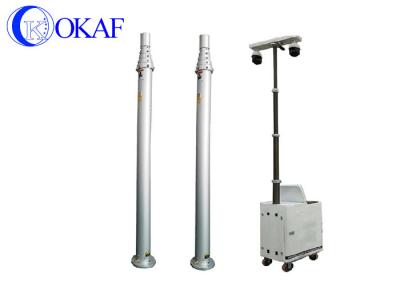 China C220V Pneumatic Telescopic Mast , 6M Pmobile Security Camera Trailer 80KG Head Load for sale