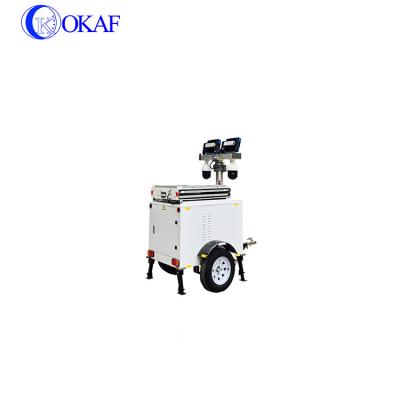 China Mobile Sentry Surveillance Trailers Mobile Solar Tower Telescopic Mast 10ft- 20ft for sale