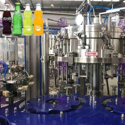 China Monoblock 3 In 1 Glass Bottle Carbonated Drink Filling Machine for sale