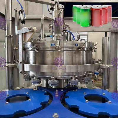 China 6000CPH 4 Heads Beverage Aluminum Can Sealing Machine Energy Saving for sale